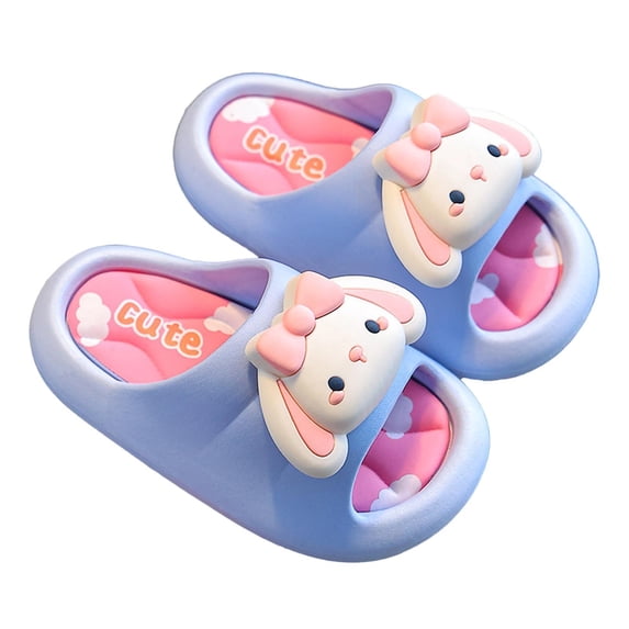 Djtdsds Girls' Cute Bunny Slide Sandals Soft Non-Slip Open-Toe Slippers ...