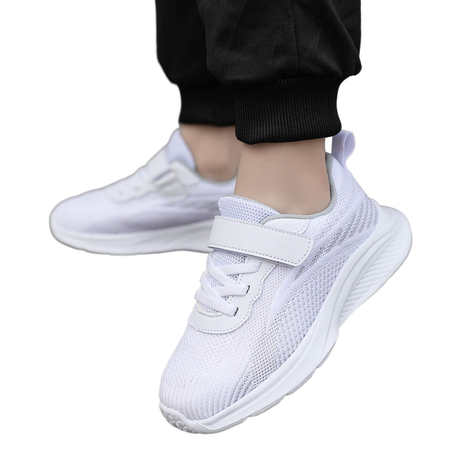 Djtdsds Kids Solid Color Breathable Mesh Sneakers Adjustable Strap ...