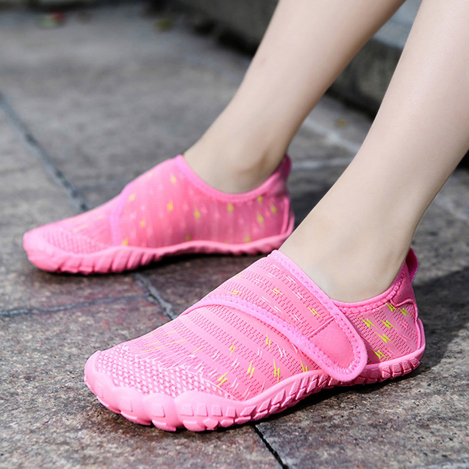 Djtdsds Kids Solid Color Water Shoes Barefoot Aqua Socks with Print for ...