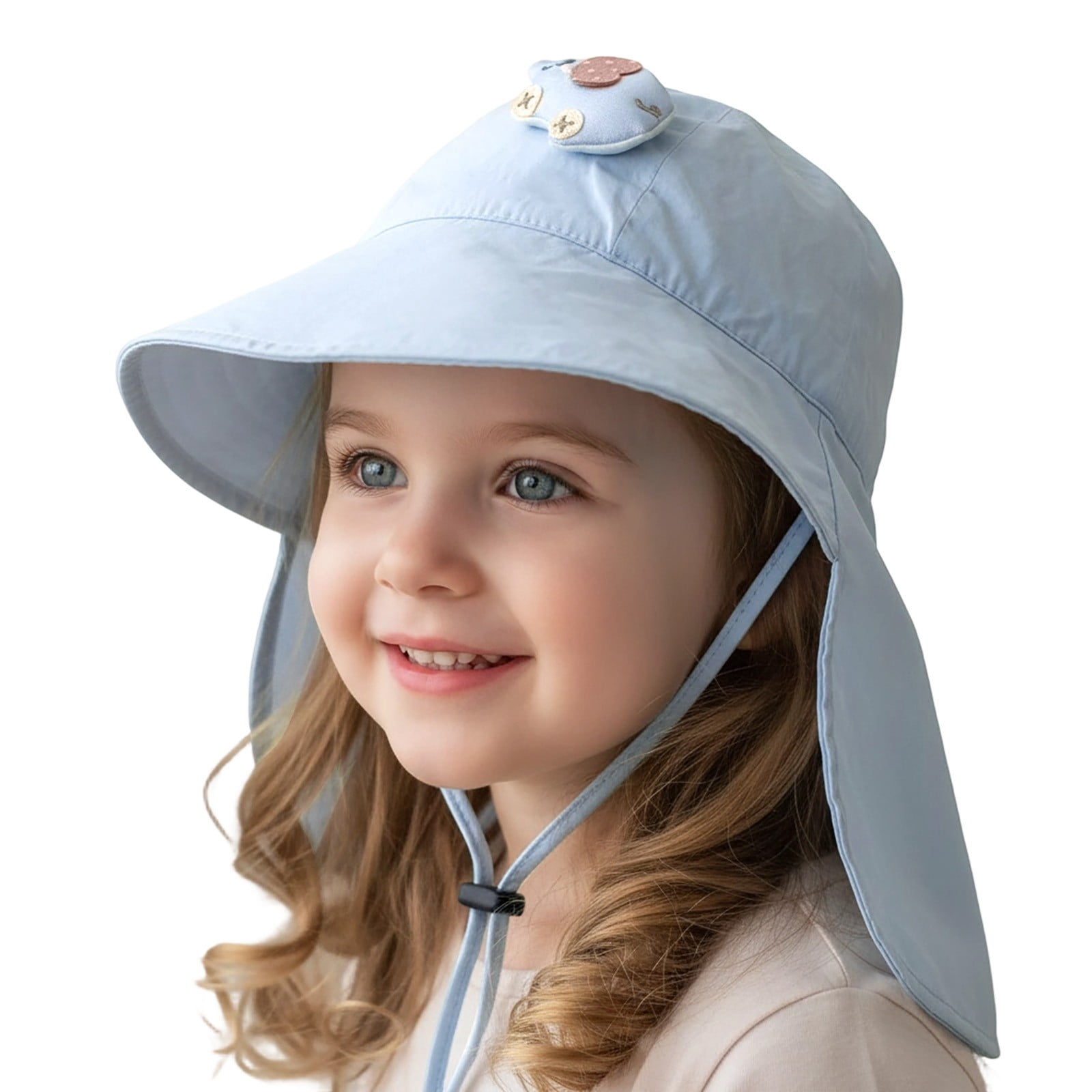 Djtdsds Kids Sun Hat with Neck for Boys Girls UPF 50+ Adjustable Chin ...