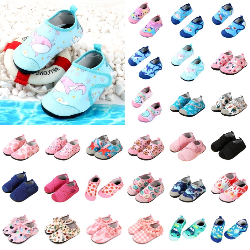 Djtdsds Toddler Kids Fish Print Water Shoes Non Slip Barefoot Swim ...