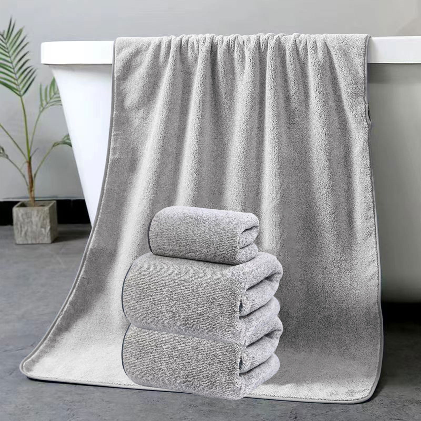 Djunllk 2 Piece Towel Set Absorbent & Quicker to Dry, Lighter Weight ...