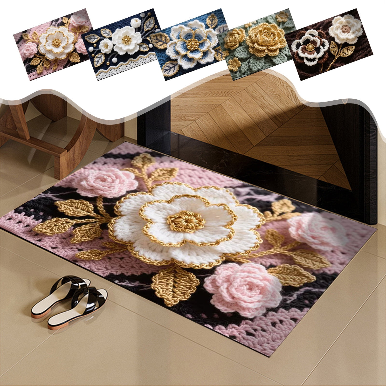 Djunllk 3D Visual Effect Diatomaceous Door Mat - Realistic Visual ...
