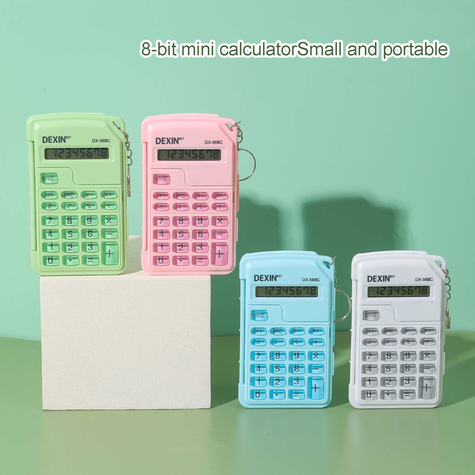 Djunllk Calculator - Flip-Top 10 Digit LCD Display Solid Color Mini ...