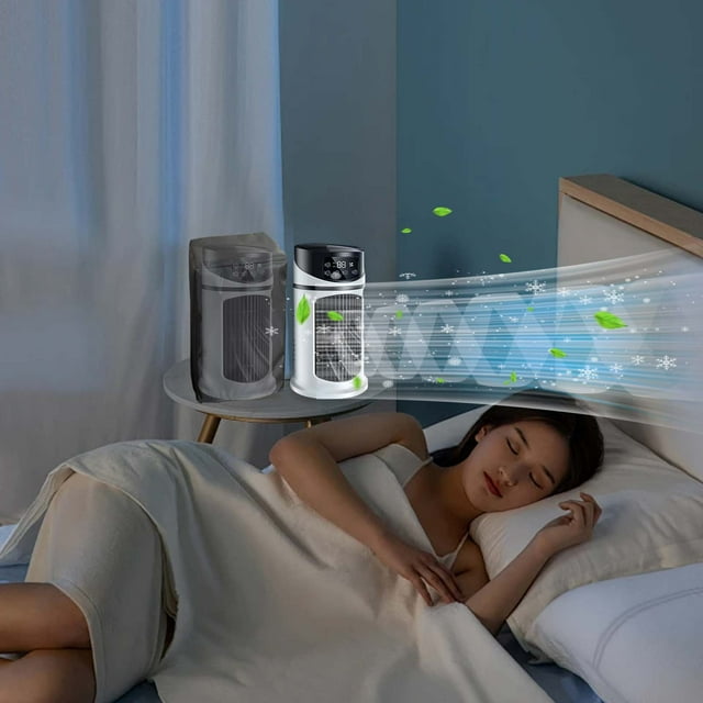 Djunllk Cooling Fans That Blow Cold Air, Misting Fan Standing Small USB ...