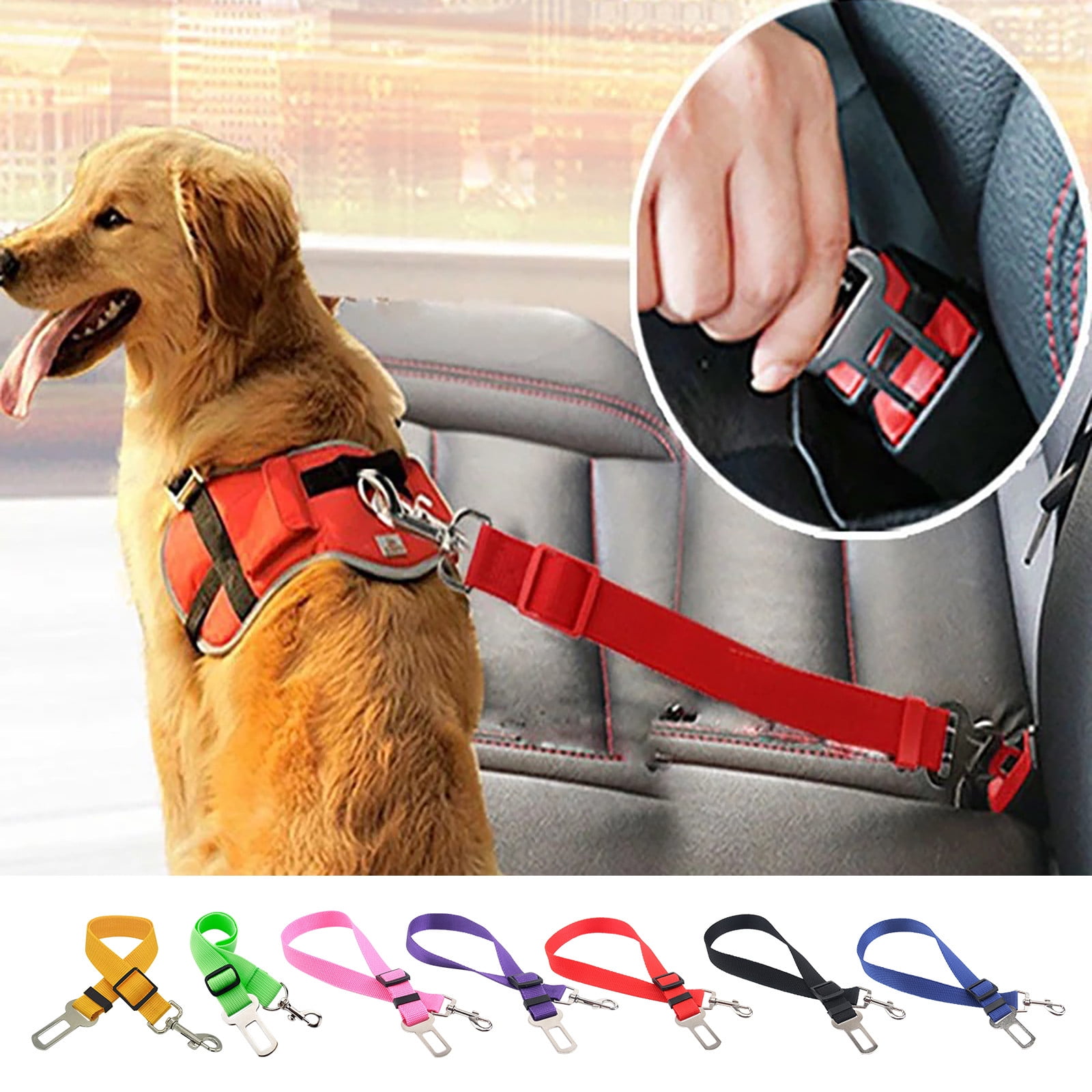 kladzum Dog Seat Belt Retractable Dog Car Seatbelts Car Pet Seat Belt ...