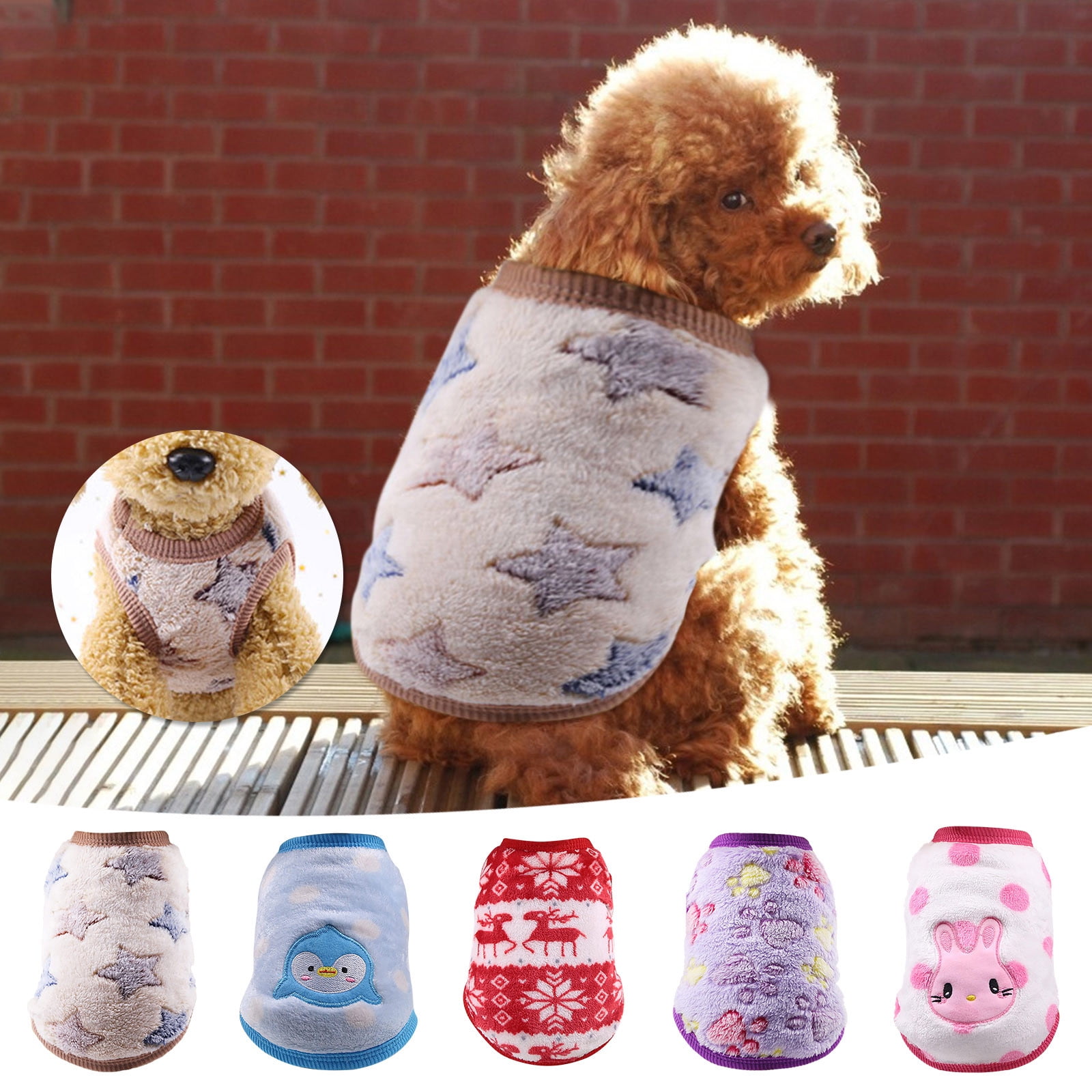 Djunllk Dog Sweaters Dog Warm Shirt Cute Dog Puppy Clothing Sweater ...