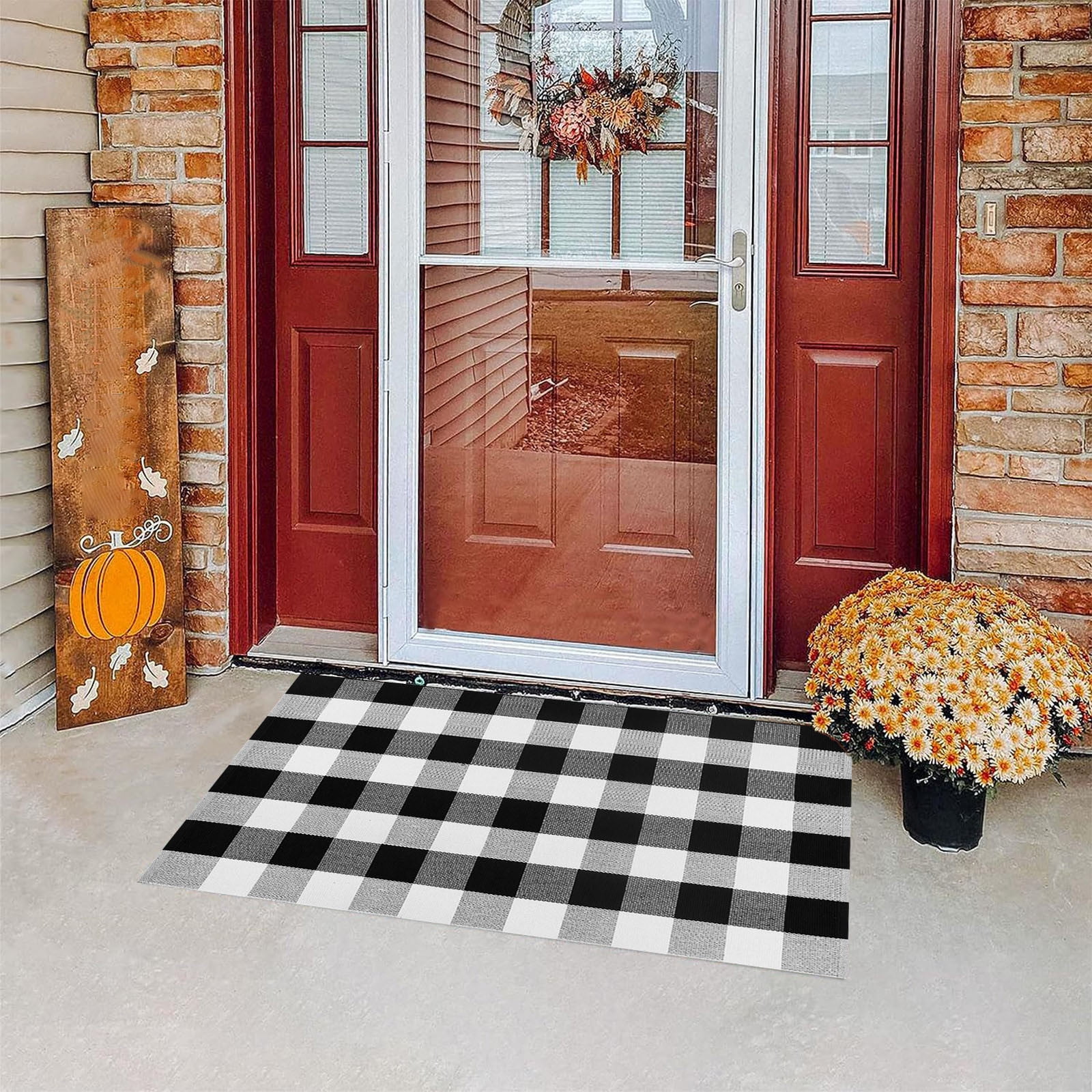 Djunllk Door Mat - Checkered Stylish Floor Mat Room Decoration Carpet ...