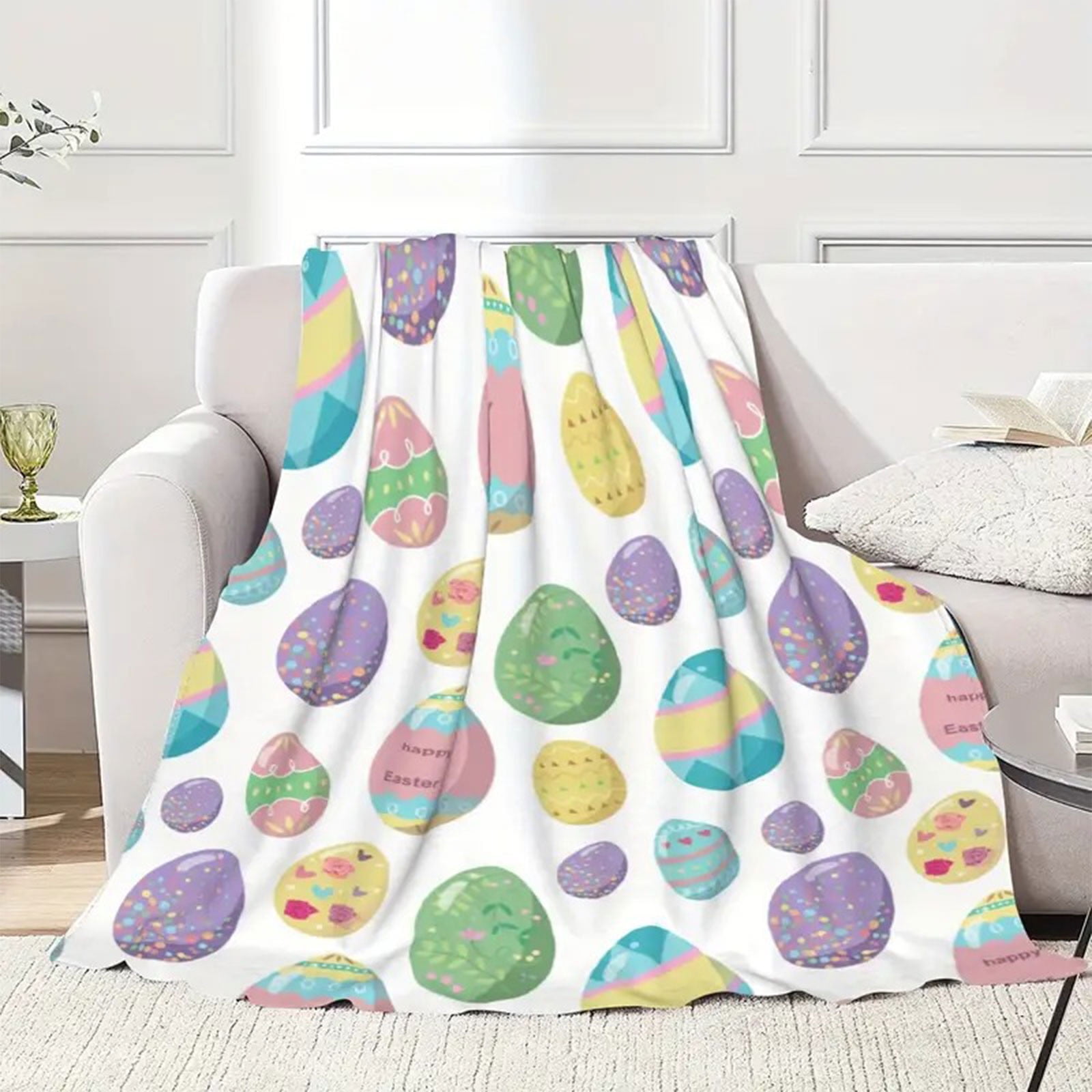 Djunllk Easter Throw Blanket for Couch, 28x39in Fuzzy Flannel Blanket ...