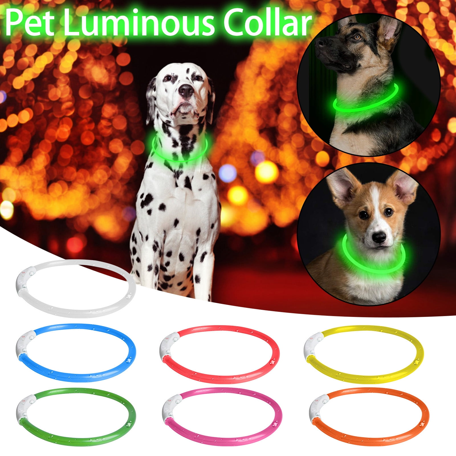 kladzum LED Dog Collar, Light Up Dog Collars, Pet Flashing Collar USB ...