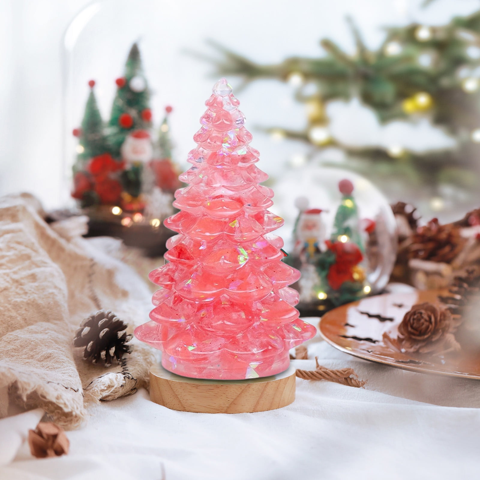 Djunllk Mini Christmas Tree - 3.3in/8.5cm Tall Exquisite Crystal ...