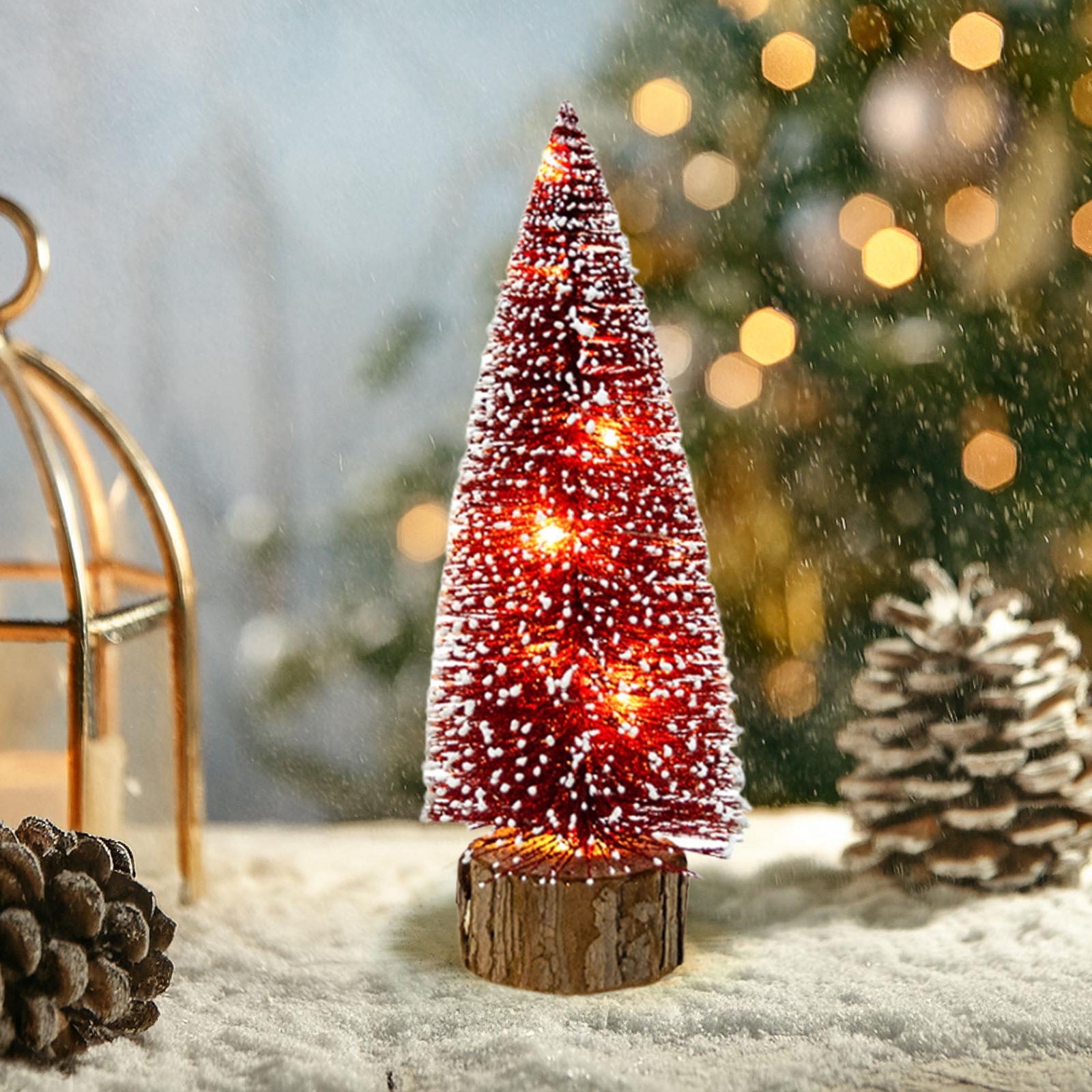 Djunllk Mini Christmas Tree, Tabletop Christmas Tree with LED Lights ...