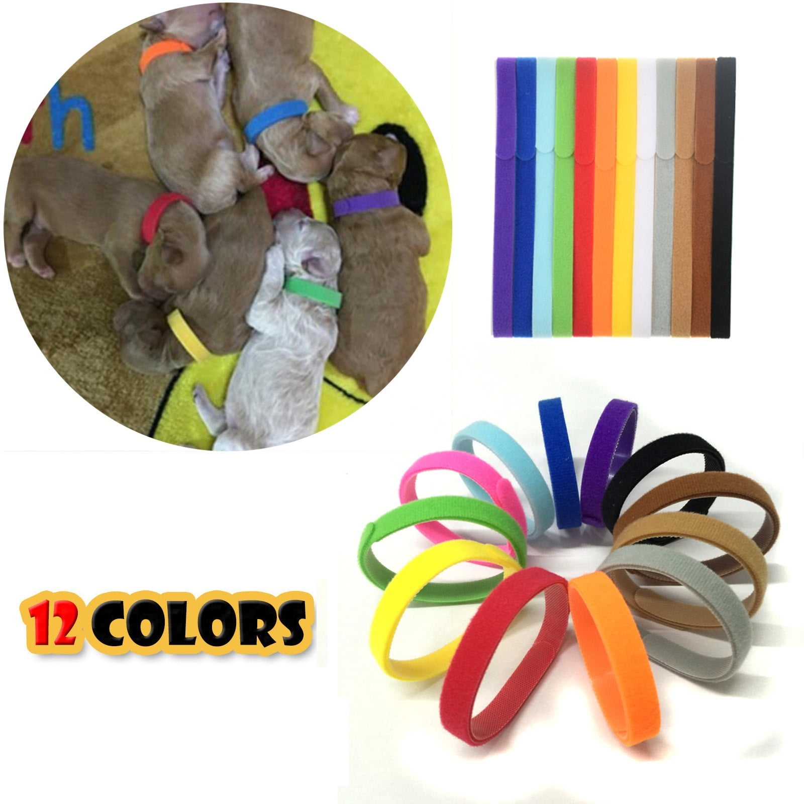 Djunllk Newborn Puppy Collars, Puppy Whelping Collars, 12 Colors ...