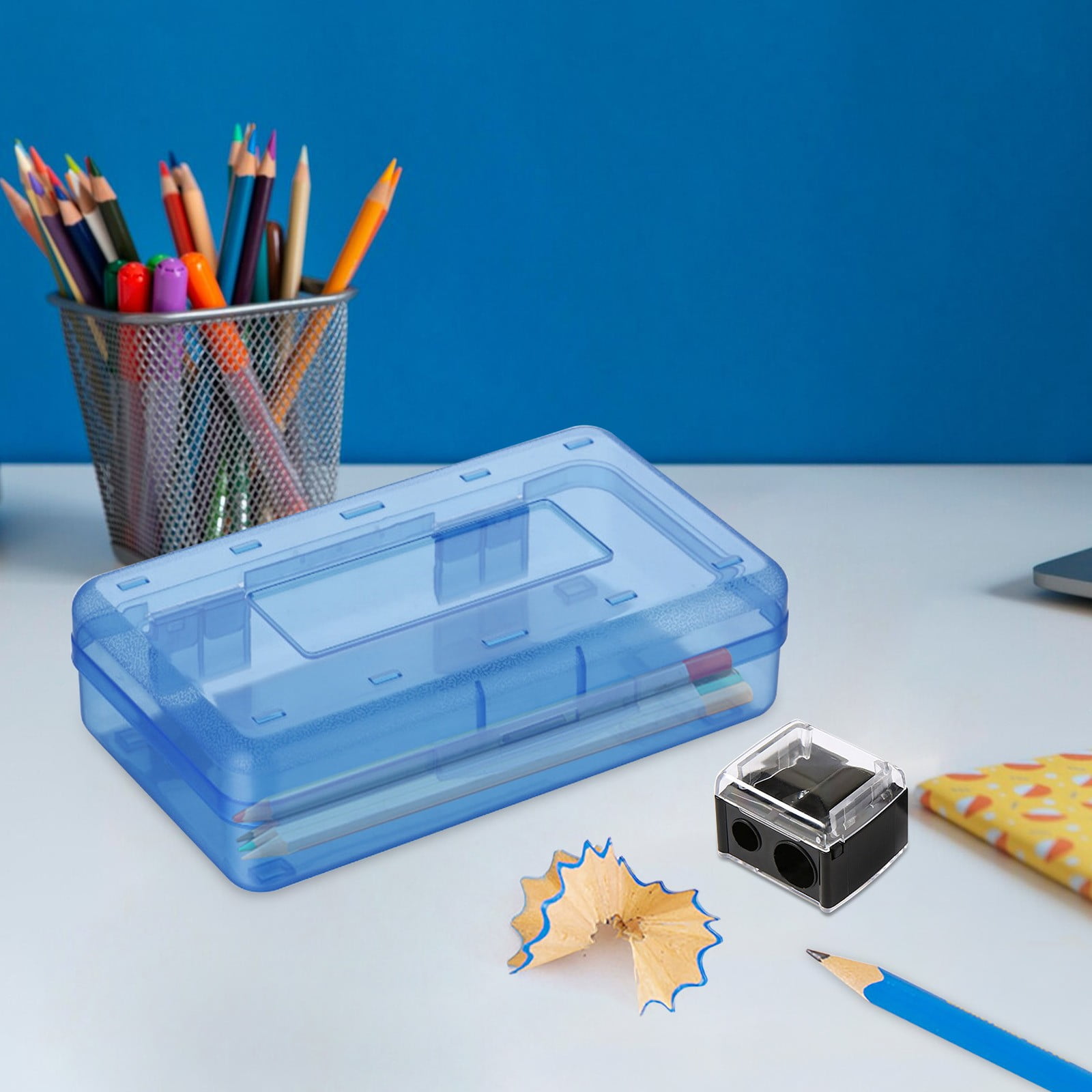 Djunllk Pencil Case - Large Capacity Transparent Rigid Pencil Box with ...