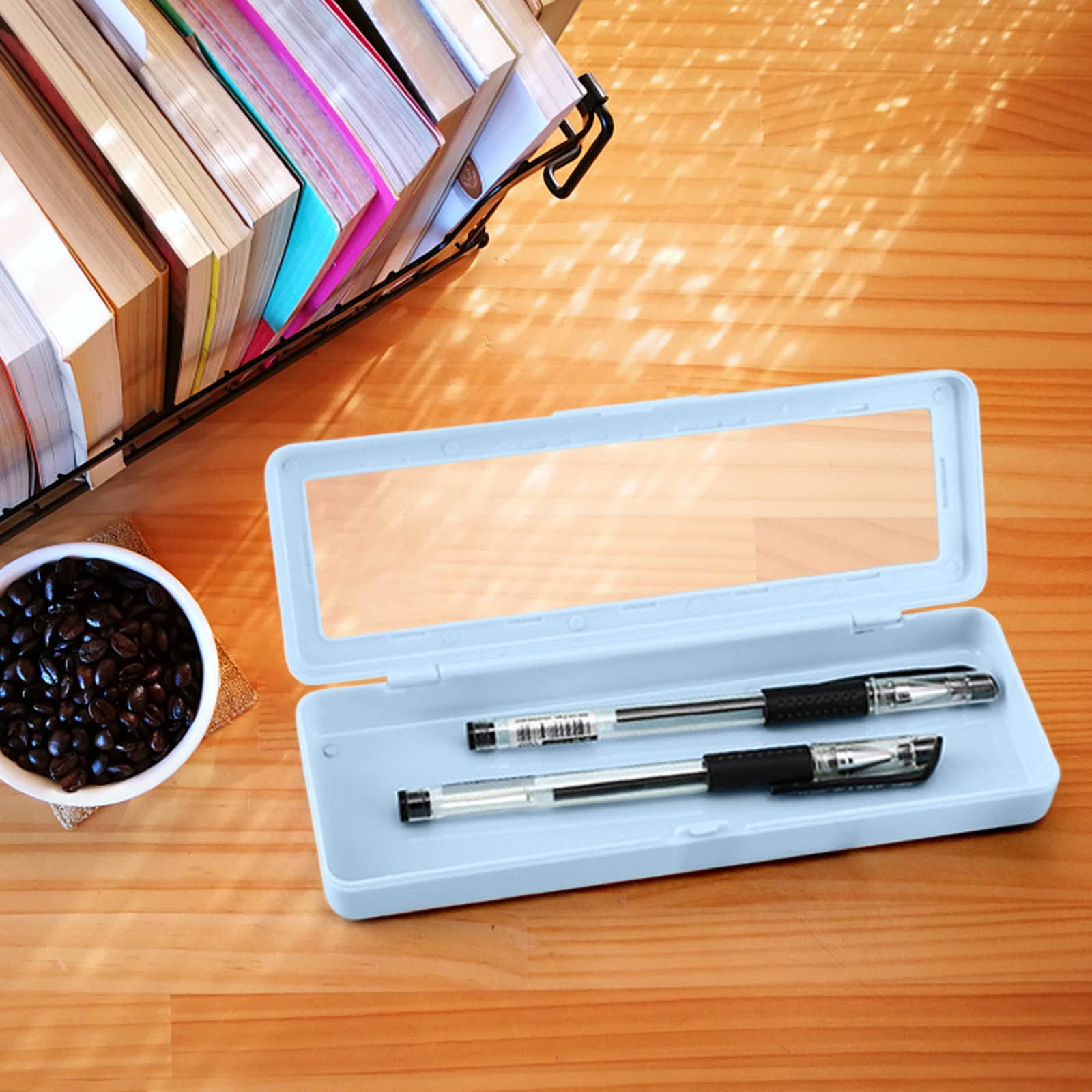 Djunllk Pencil Case - Rigid Pencil Box with Transparent Snap Lid ...