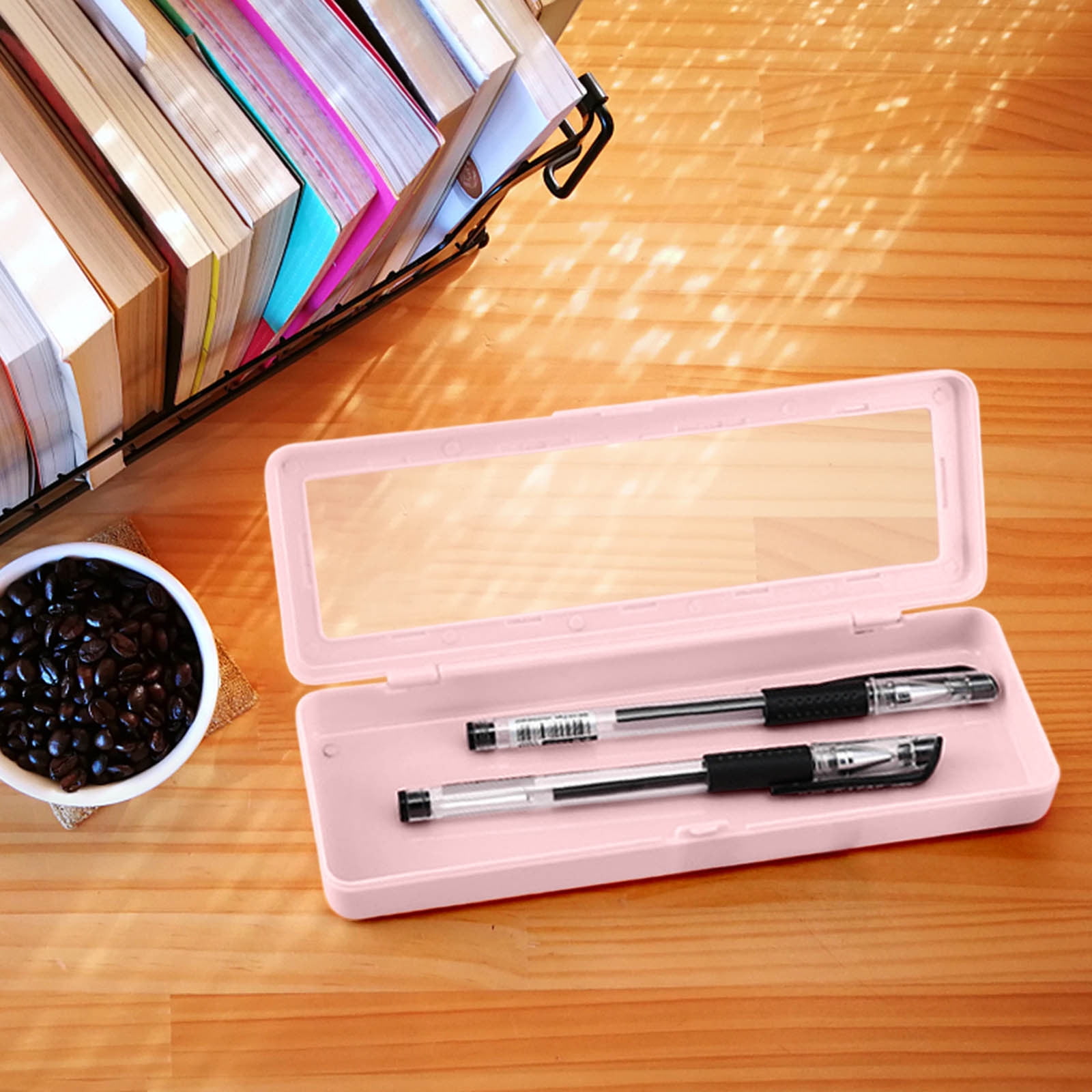 Djunllk Pencil Case - Rigid Pencil Box with Transparent Snap Lid ...
