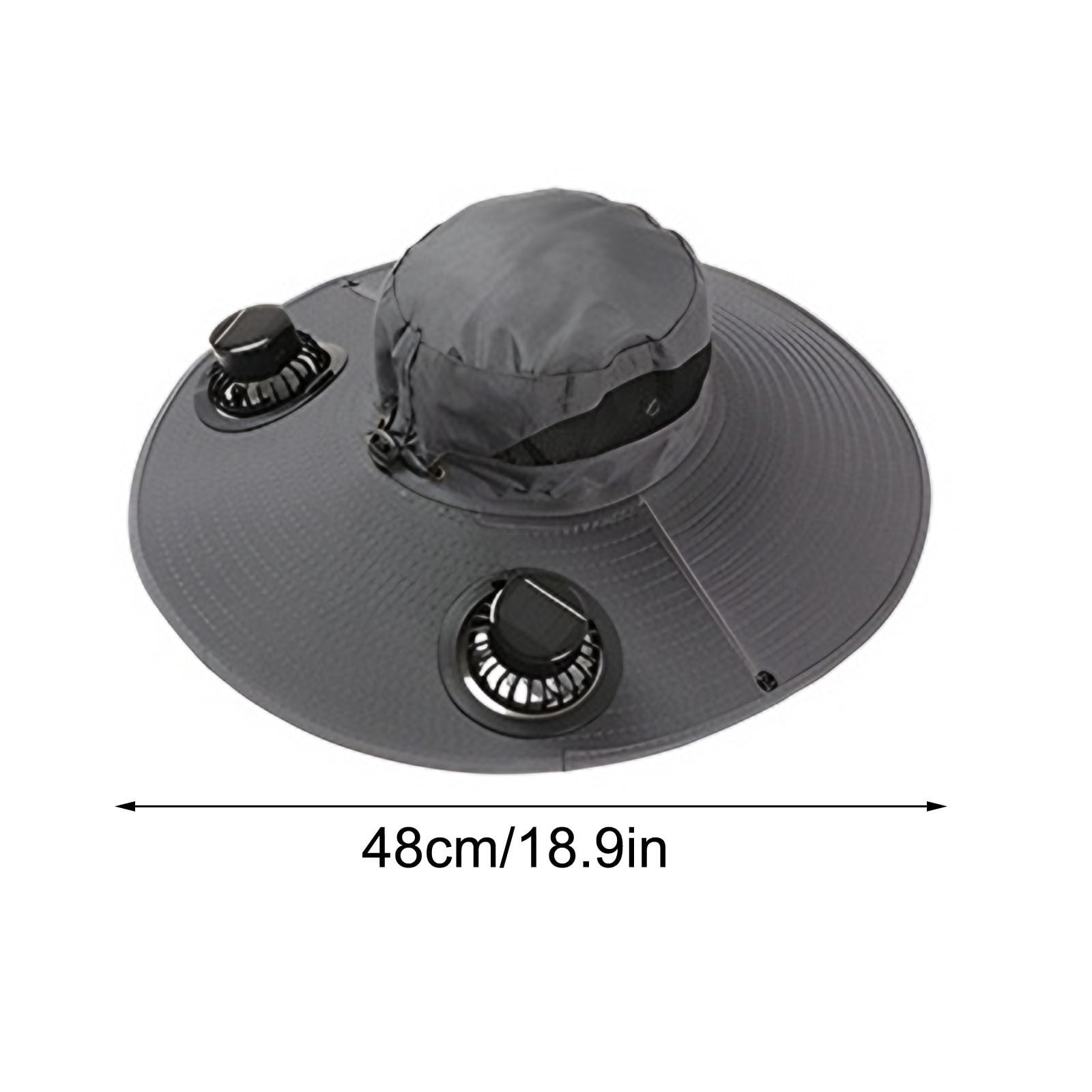 Djunllk Solar Fan Hat with 2 Solar Fans Rechargeable Adjustable 3 Speed ...
