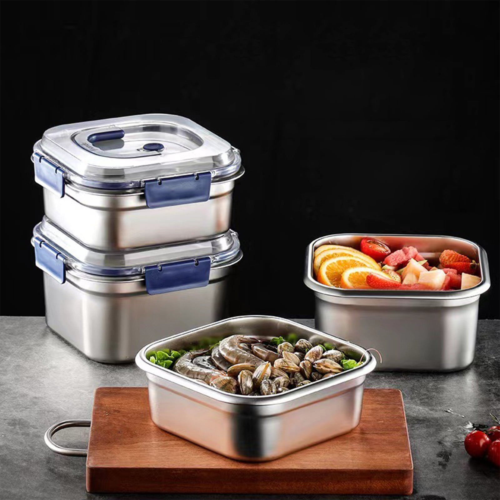 Djunllk Stainless Steel Insulated Lunch Box Sealed Heatable Food ...