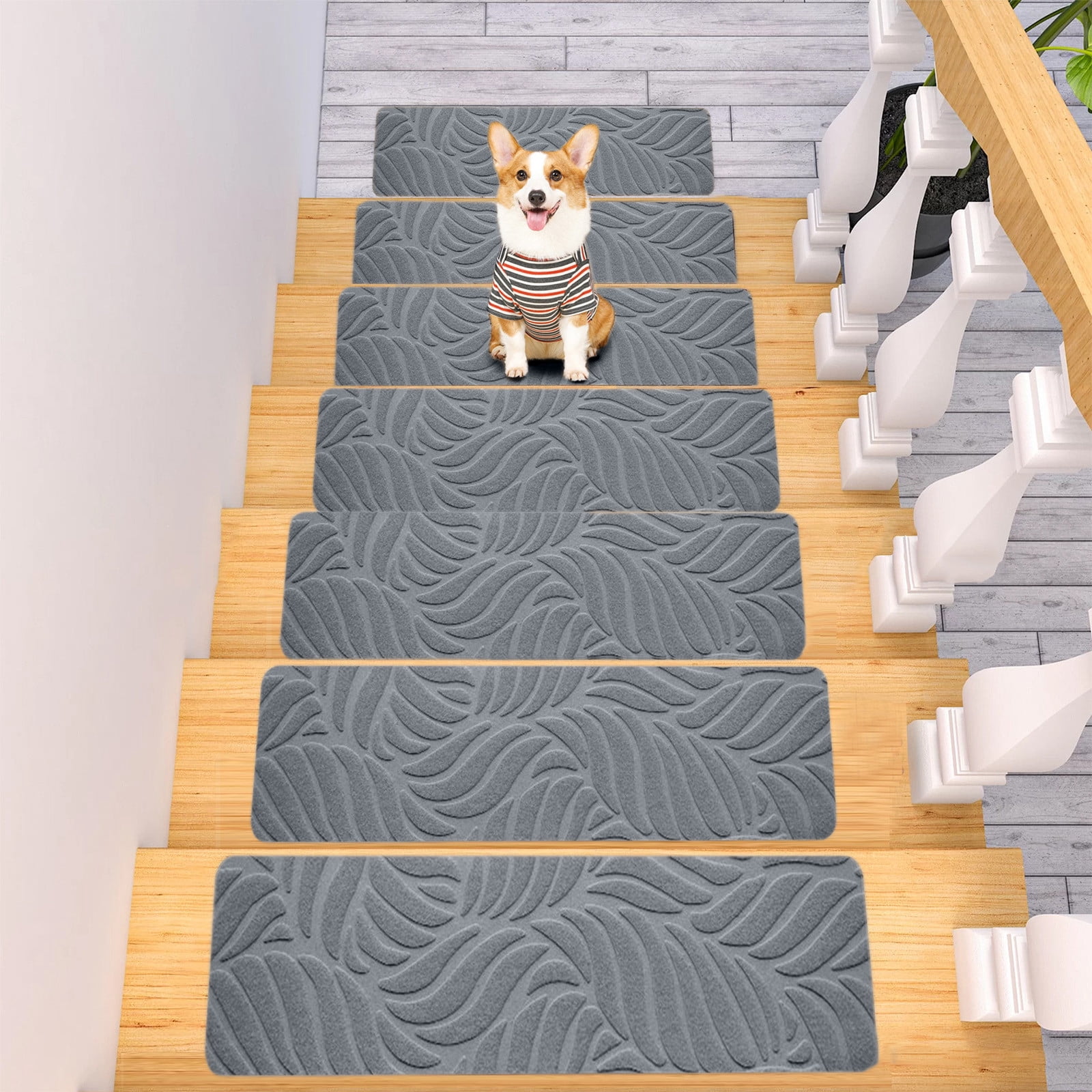 Djunllk Stair Treads - Non Slip Carpet Stair Treads for Wooden Steps ...