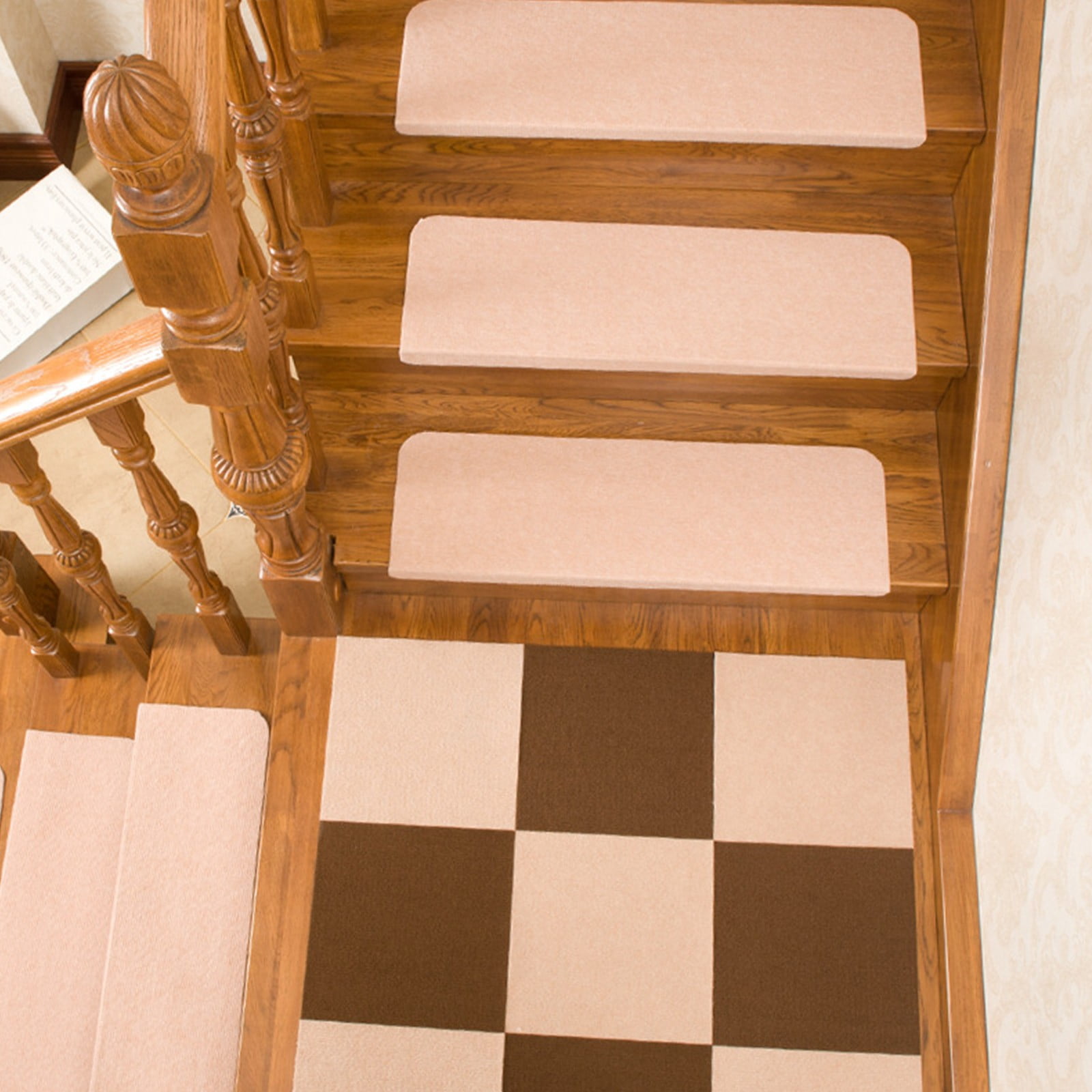Djunllk Stair Treads - Non Slip Carpet Stair Treads for Wooden Steps ...