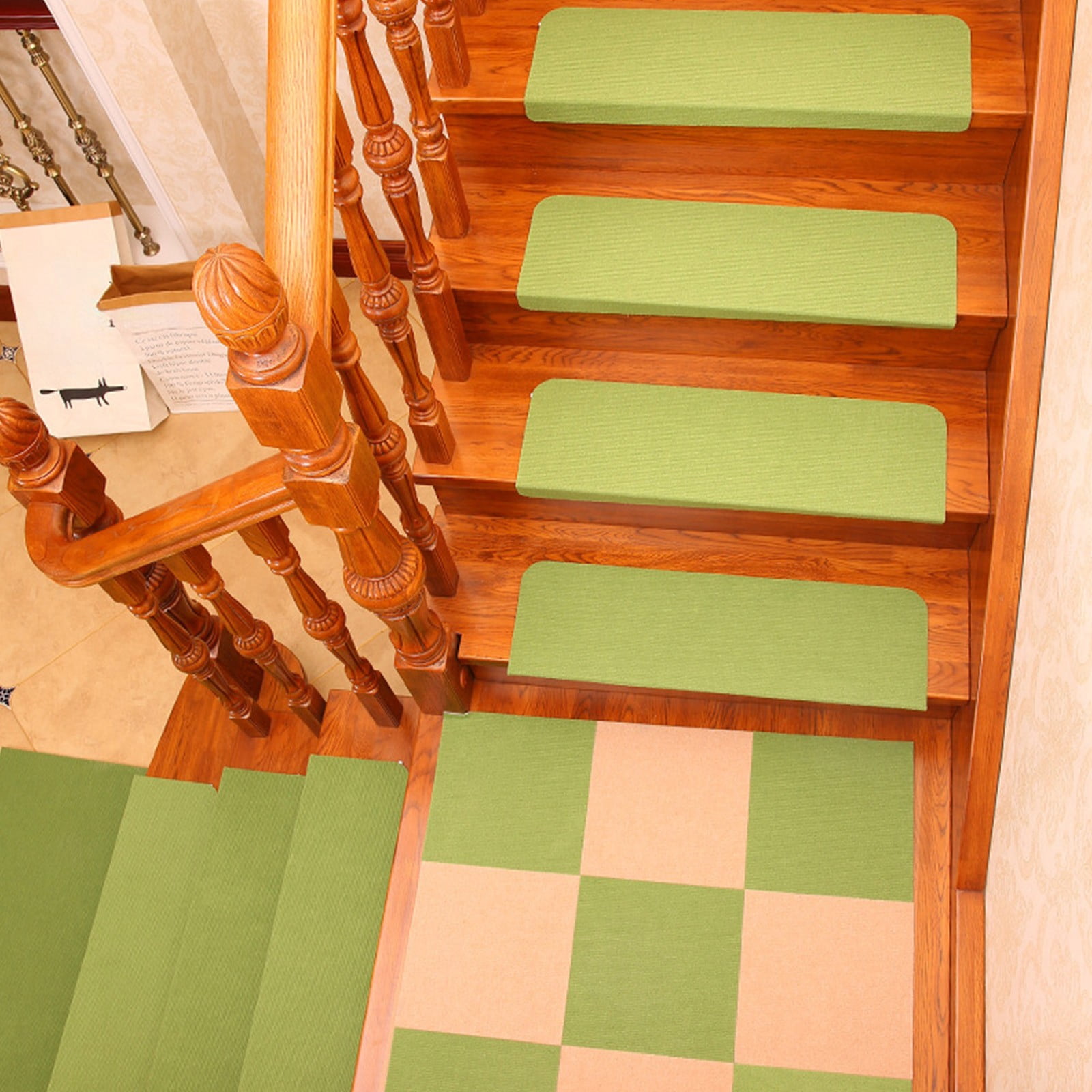 Djunllk Stair Treads - Non Slip Carpet Stair Treads for Wooden Steps ...