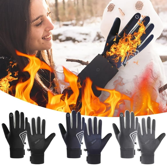 Djunllk Winter Gloves for Men Women - Windproof Waterproof Heavy-Duty ...