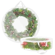Homz 24'' Large Plastic Wreath Storage Bin, Holiday Christmas Organizer ...