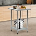 Dkeli 24" x 24" Food Prep Table Kitchen Work Table Stainless Steel ...