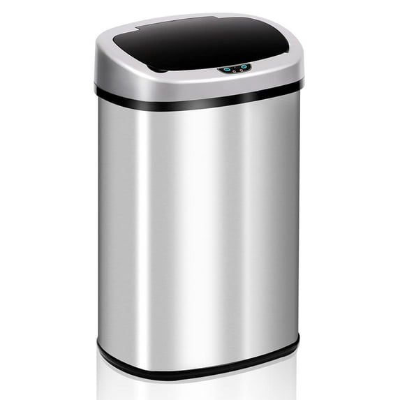 Dkeli Automatic Trash Can Stainless Steel Kitchen Garbage Can with Lid ...