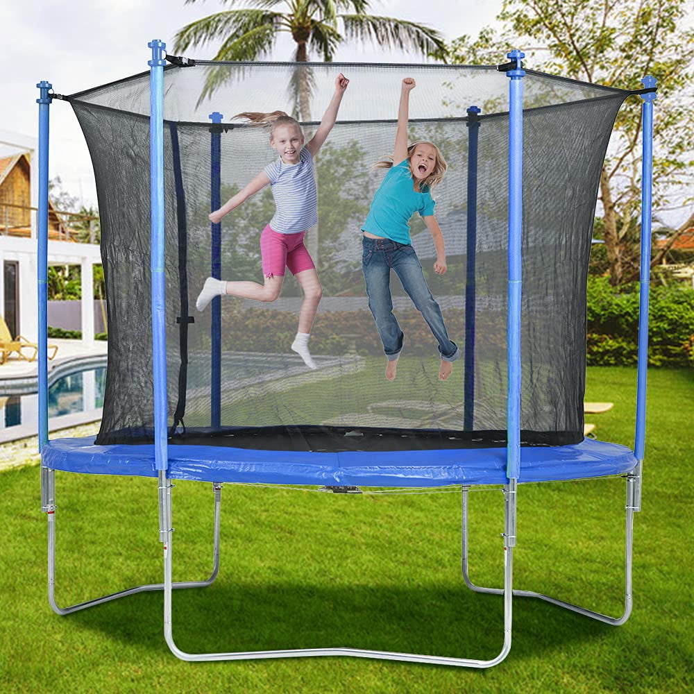 Dkelincs 10 FT Trampoline with Safety Enclosure Outdoor Trampoline for ...