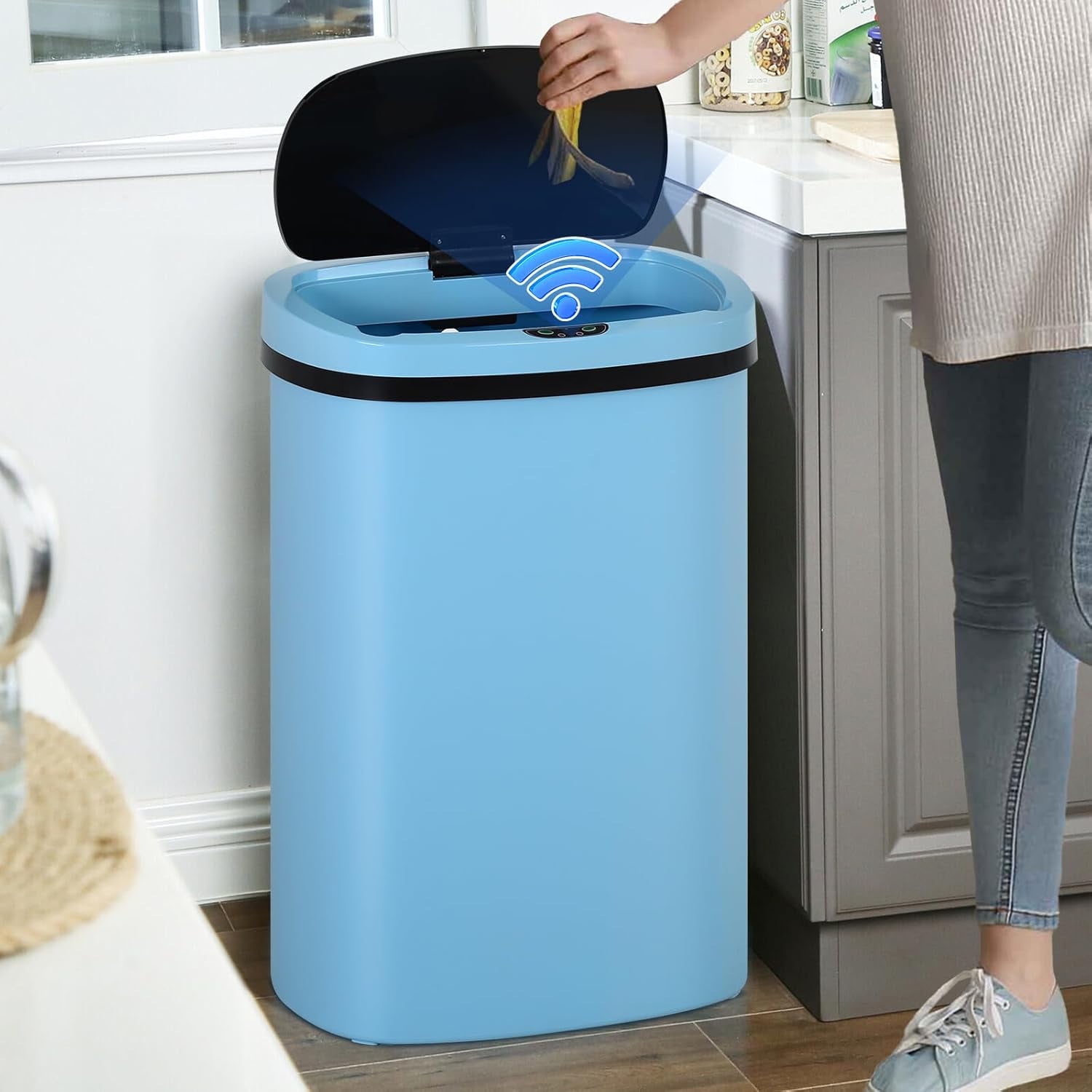 Dkelincs 13 Gallon Automatic Trash Can with Motion Sensor 49L Touchless ...