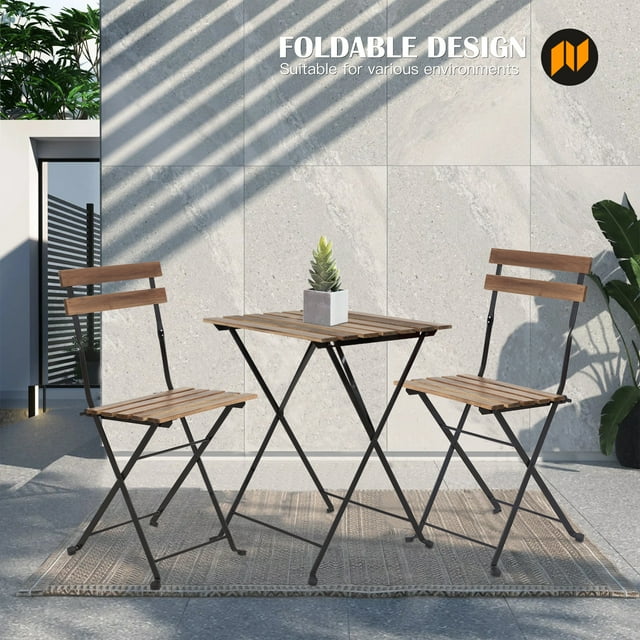 Dkelincs 3 Pieces Folding Patio Bistro Set Outdoor Furniture Sets with ...