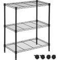 Dkelincs 3 Tier Adjustable Storage Metal Shelves with Casters and ... Dkelincs 3 Tier Adjustable Storage Metal Shelves with Casters and ...