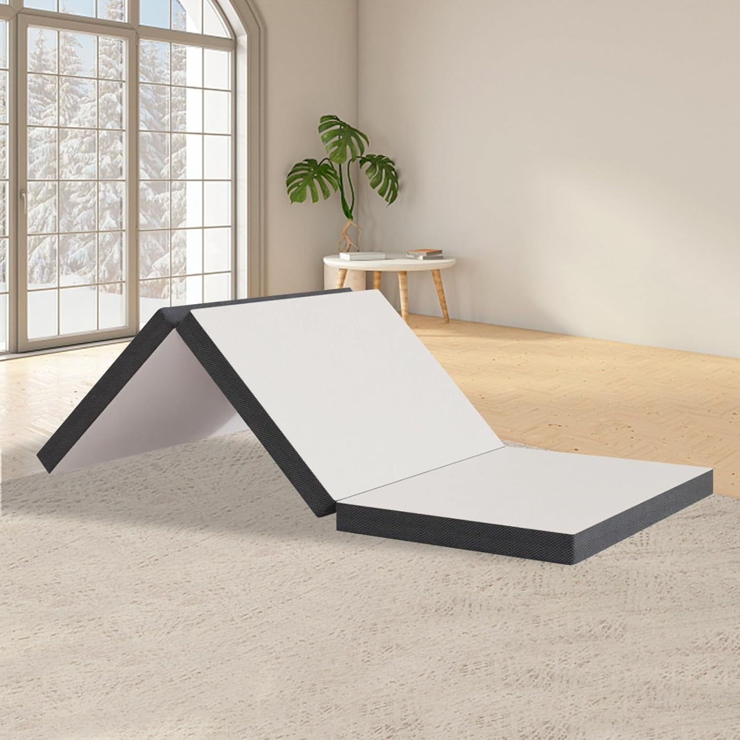 Dkelincs 3" Tri-Fold Folding Mattress Portable Memory Foam Mattress ...