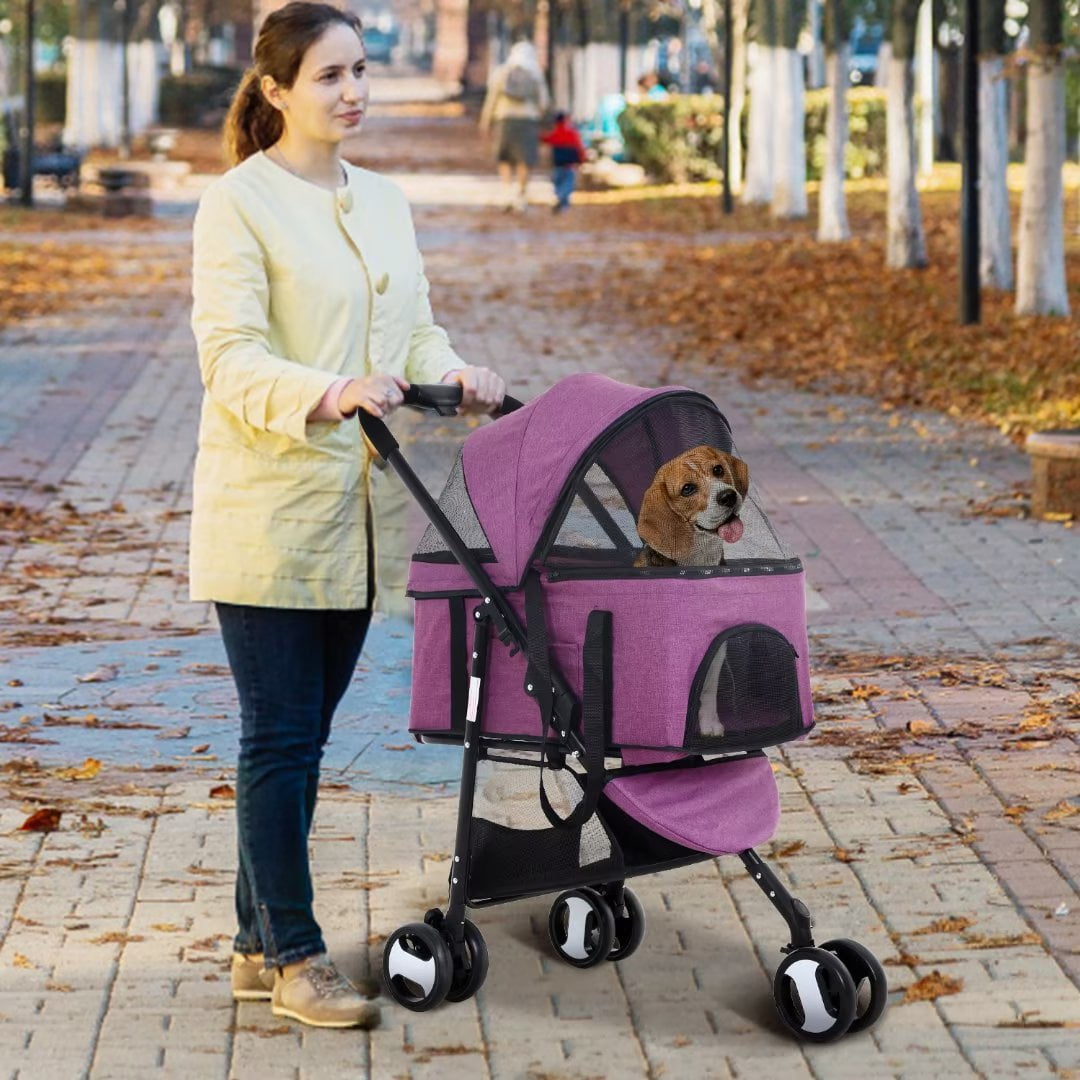 Dkelincs 3-in-1 Pet Stroller for Small to Large Dogs, Jogging Puppy ...