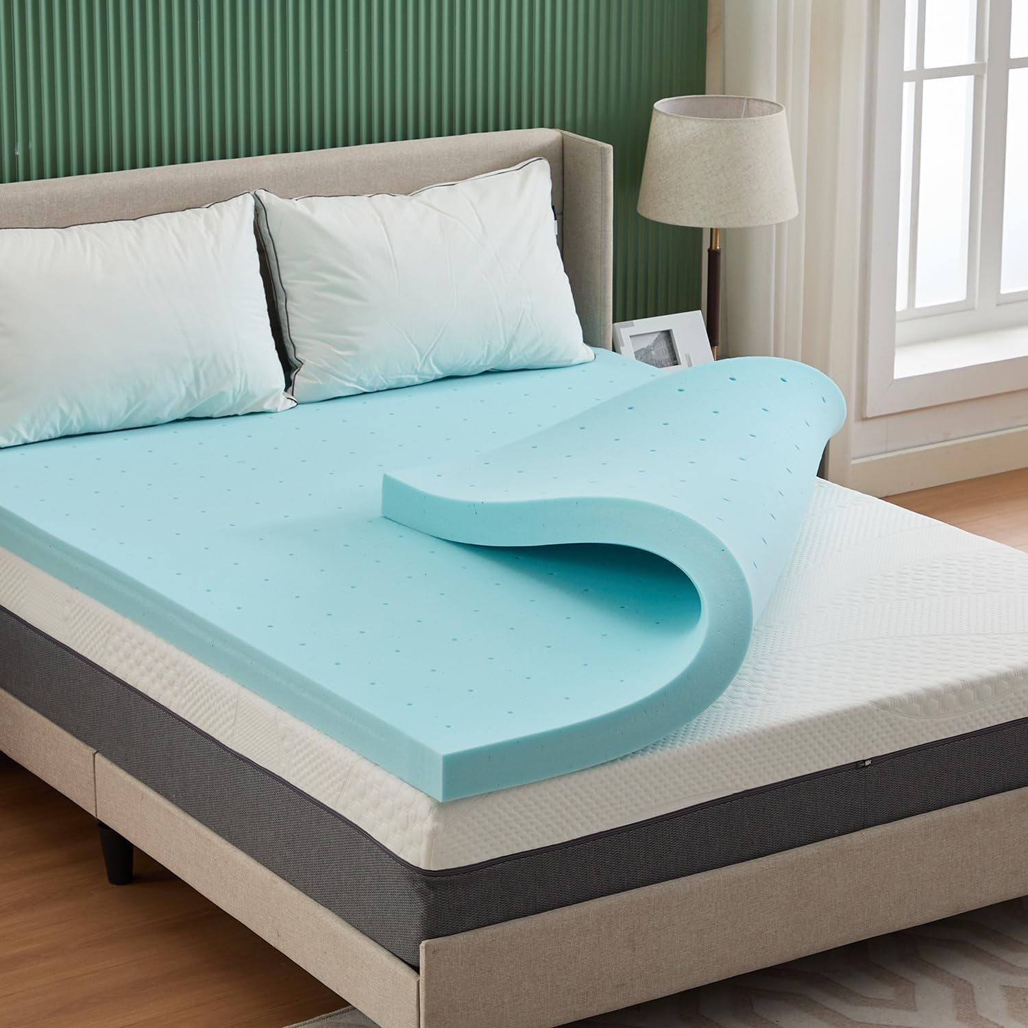 Dkelincs 3 inch Cooling Gel Memory Foam Mattress Topper, Gel Infused ...