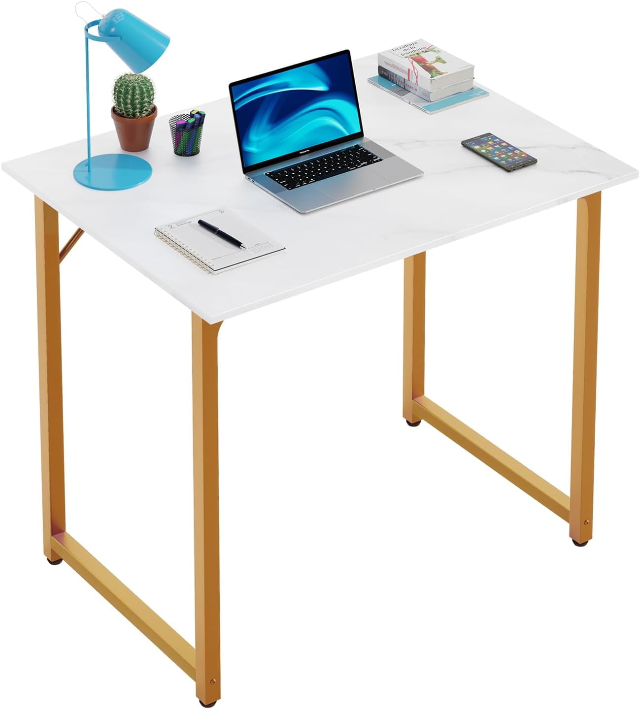 Dkelincs 32 inch Computer Office Desk Modern Simple Style with Metal ...