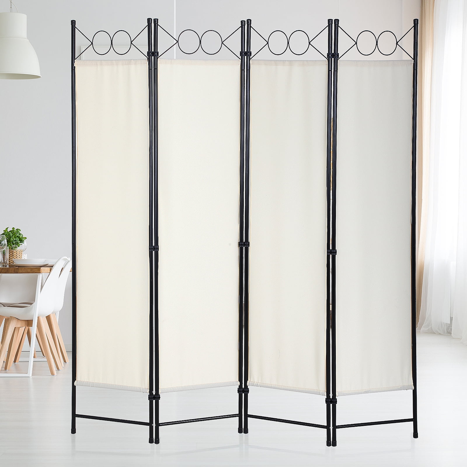 Dkelincs 4 Panel Room Divider 6.8FT Folding Privacy Screen Portable ...