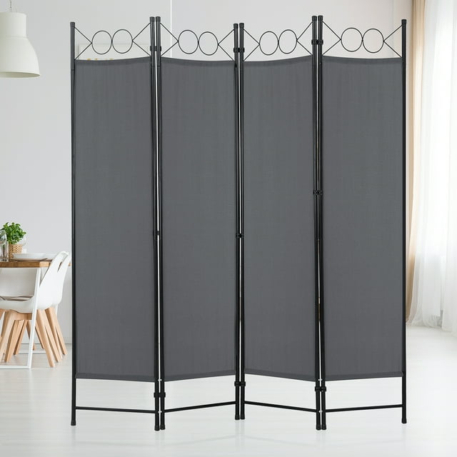 Dkelincs 4 Panel Room Divider 6.8FT Folding Privacy Screen Portable ...