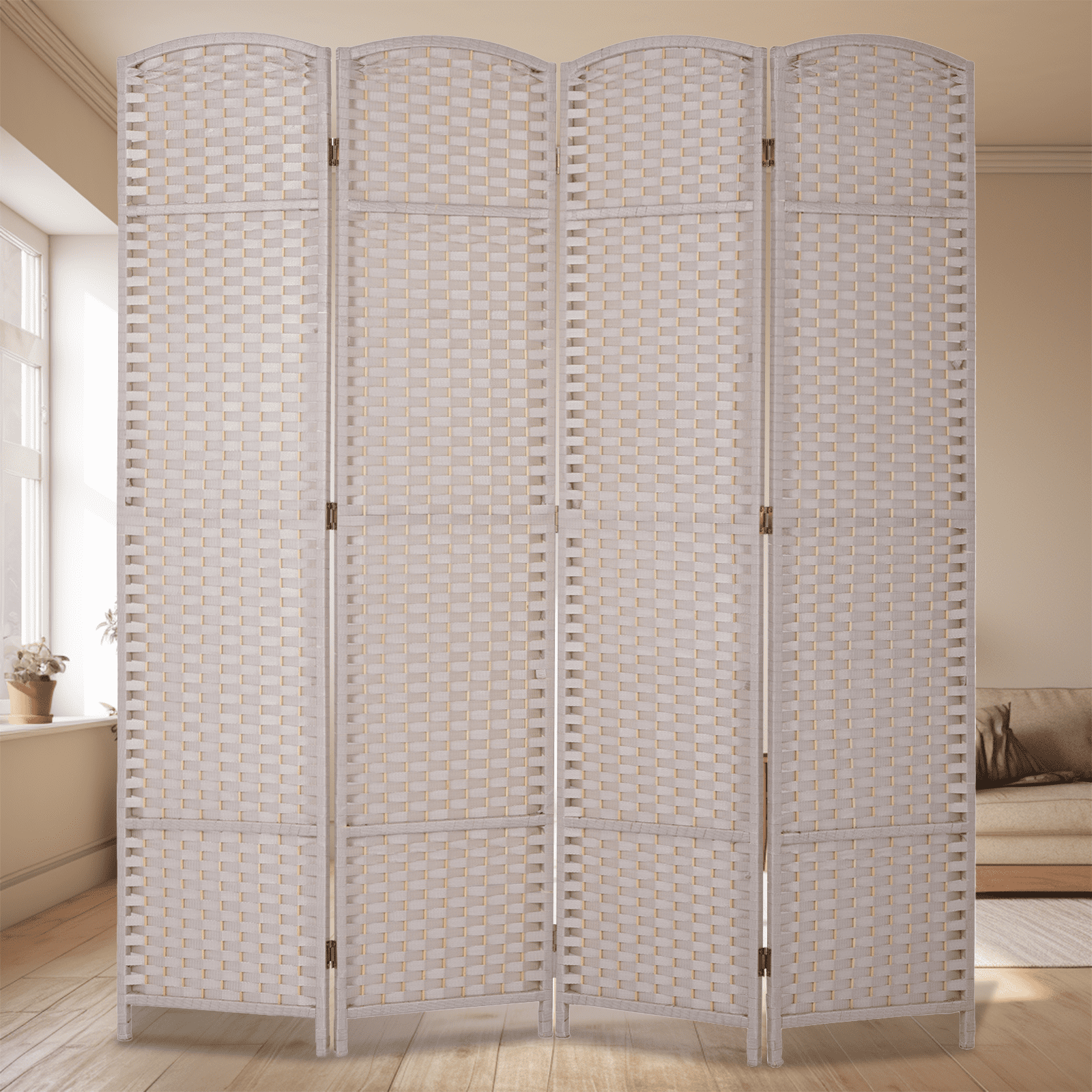 Dkelincs 4 Panel Room Dividers 5.6 FT Tall Portable Privacy Screen ...