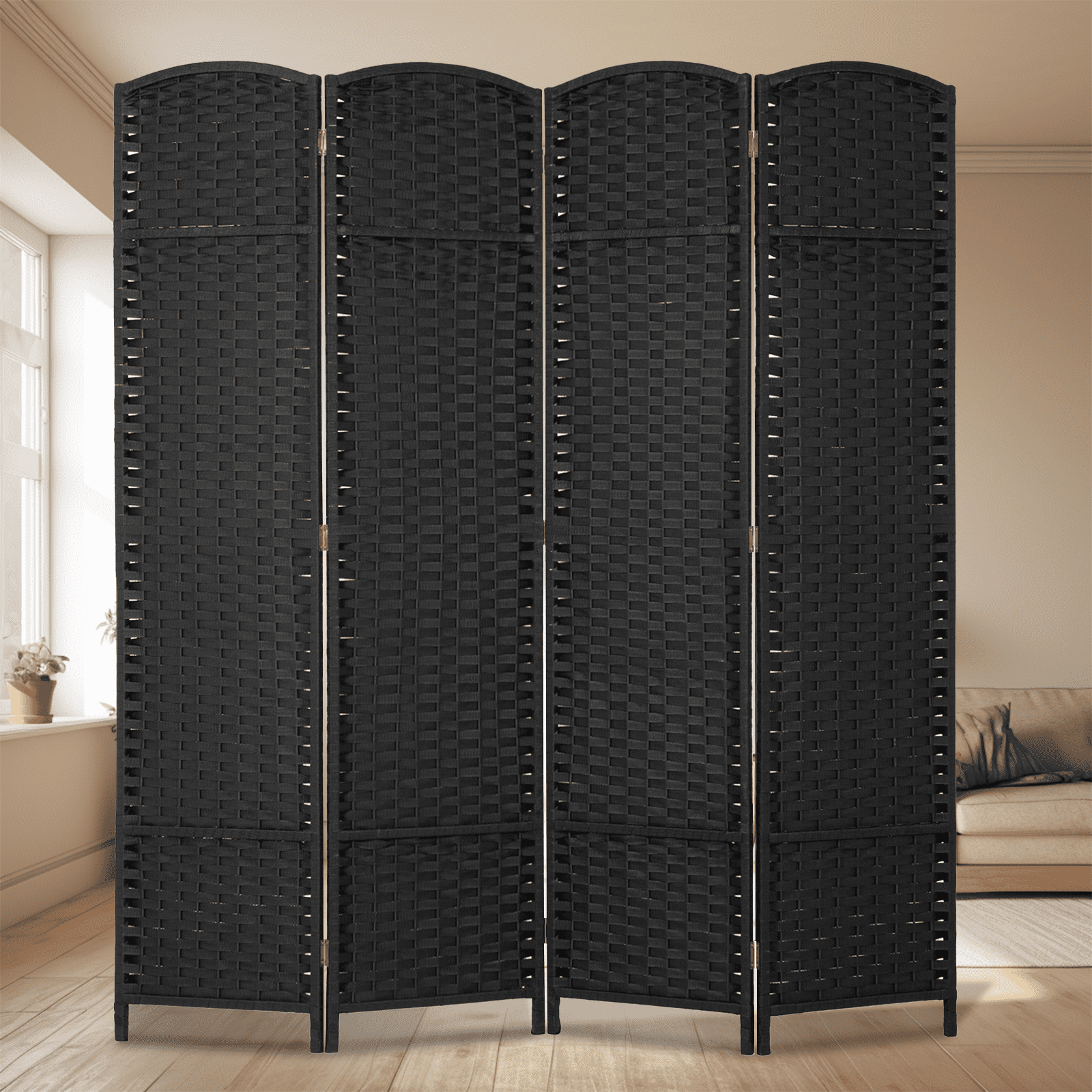 Dkelincs 4 Panel Room Dividers 5.6 FT Tall Portable Privacy Screen ...