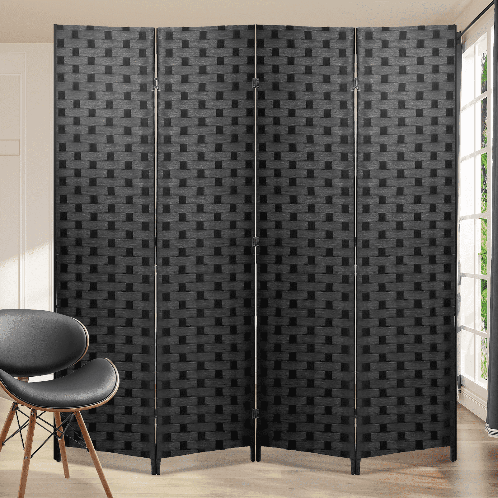 Dkelincs 4 Panel Room Dividers and Folding Privacy Screen Wooden ...