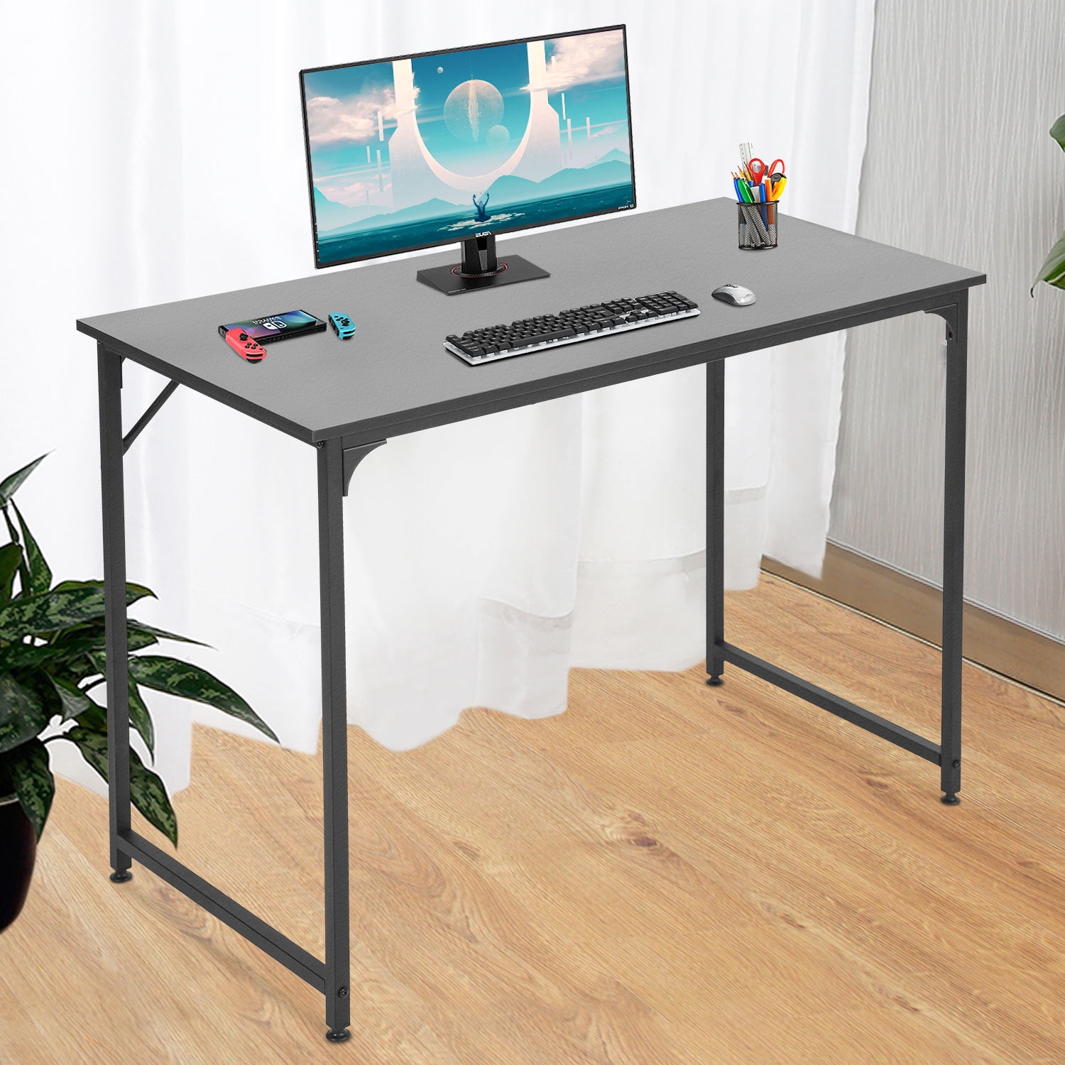 Dkelincs 40 inch Computer Desk Multi-Function Writing Table PC Wood Top ...