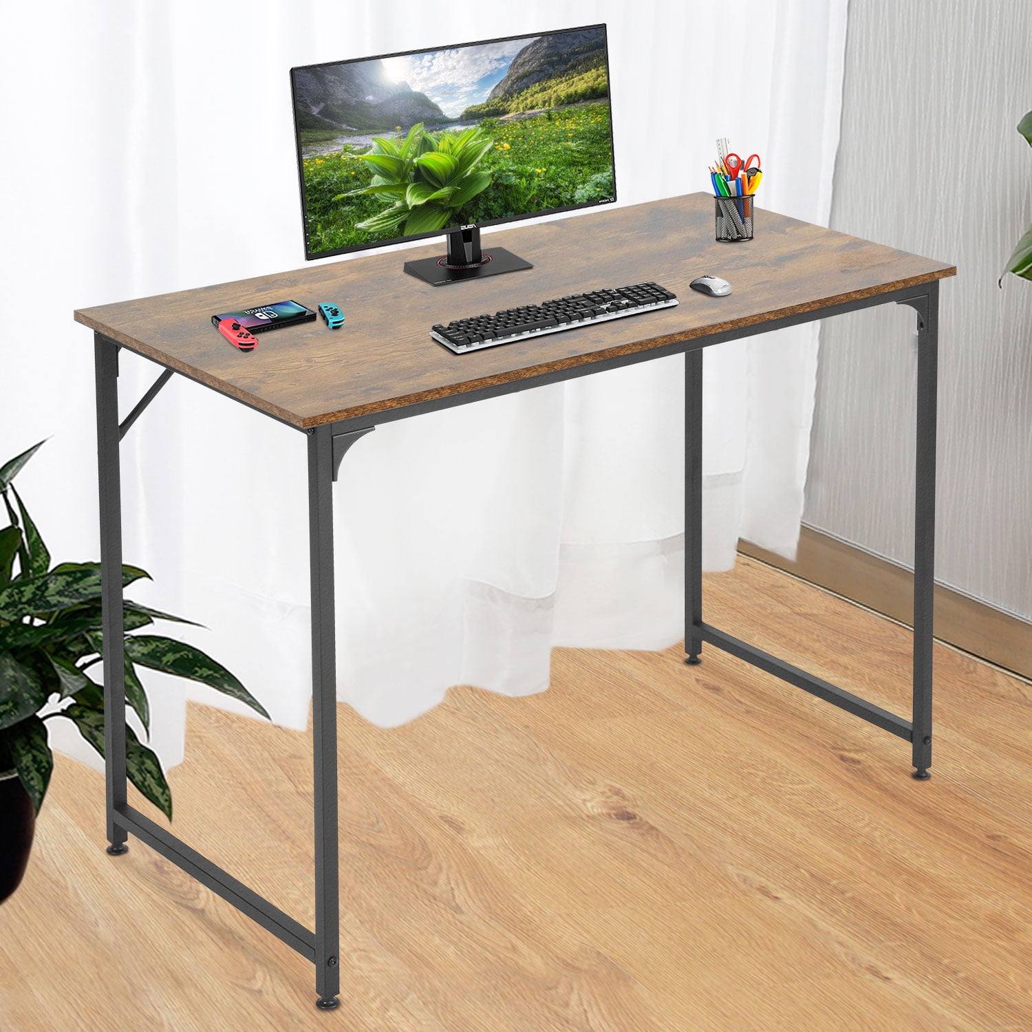 Dkelincs 40 inch Computer Desk Multi-Function Writing Table PC Wood Top ...