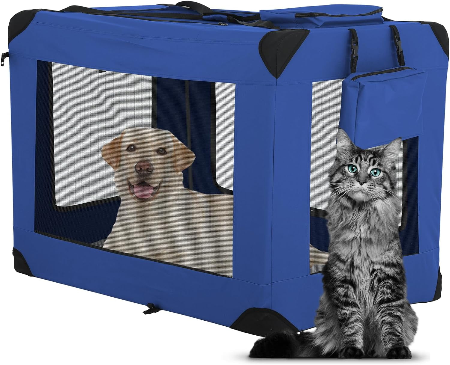 Dkelincs 42 inch Collapsible Dog Crate Small Foldable Kennel Travel Cat ...