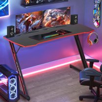 NiamVelo 47 inch Z-Shaped Gaming Desk, Ergonomic PC Workstation with ...