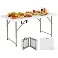 Dkelincs 4ft Folding Table Adjustable Height Picnic Camping Table ...