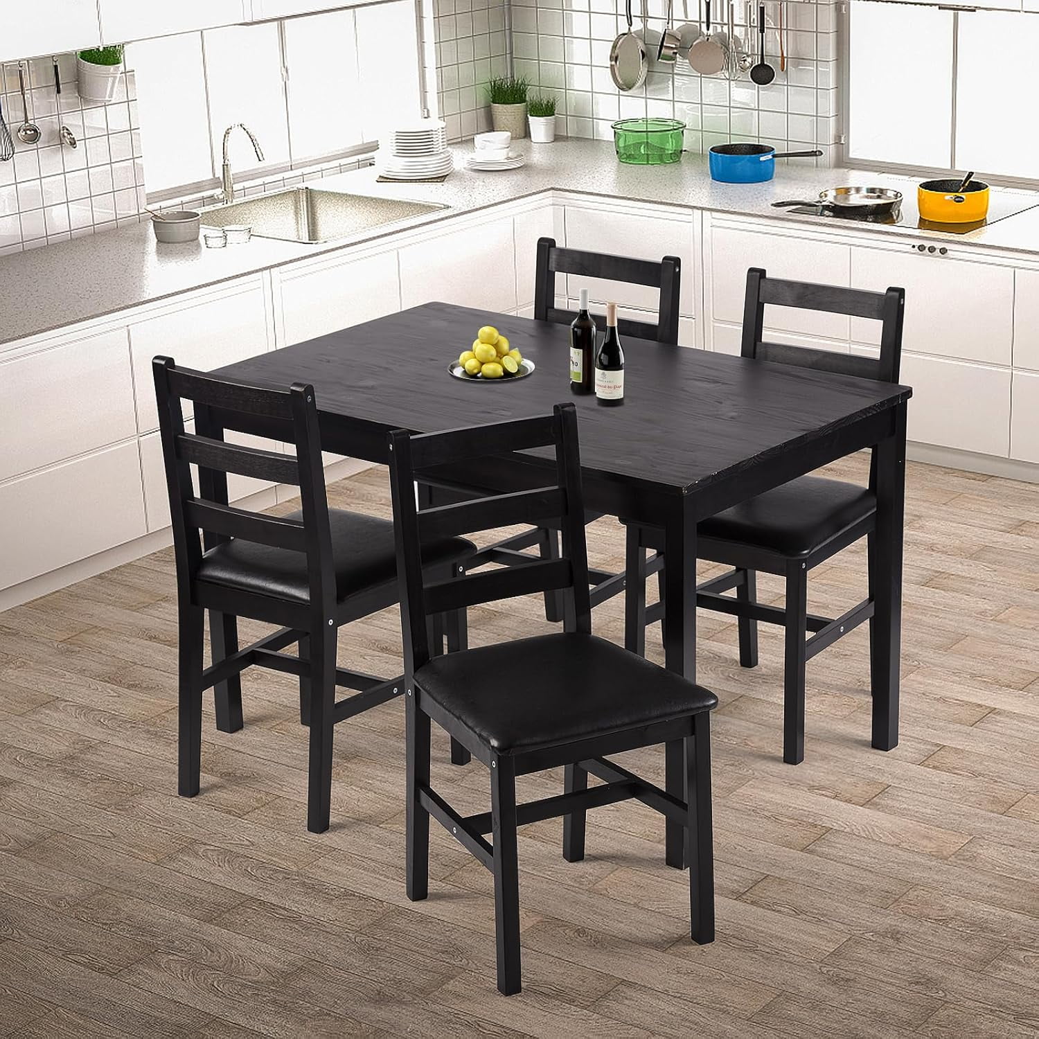 Dkelincs 5 Piece Dining Table Set Kitchen Table and Chairs for 4 Modern ...