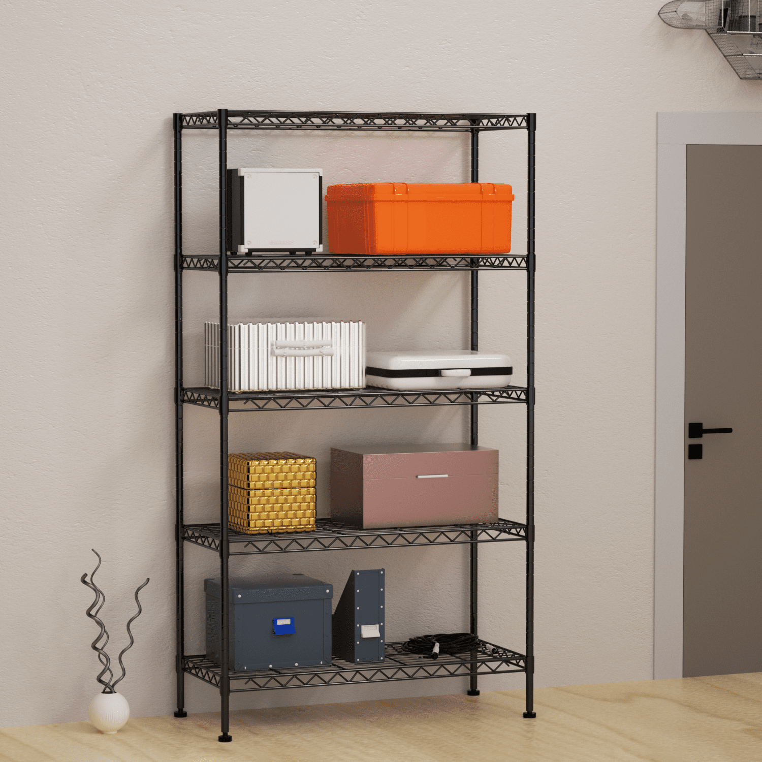 Dkelincs 5-Tier Wire Shelving Unit 1250 lbs Capacity Adjustable Storage ... Dkelincs 5-Tier Wire Shelving Unit 1250 lbs Capacity Adjustable Storage ...