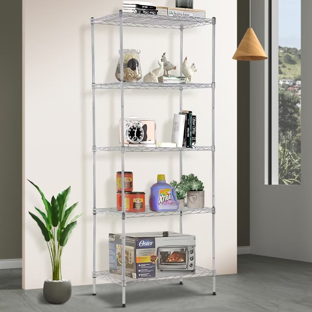 Dkelincs 5 Tier Wire Shelving Unit, 24’’x14’’x60’’, 150 Lbs Capacity ...